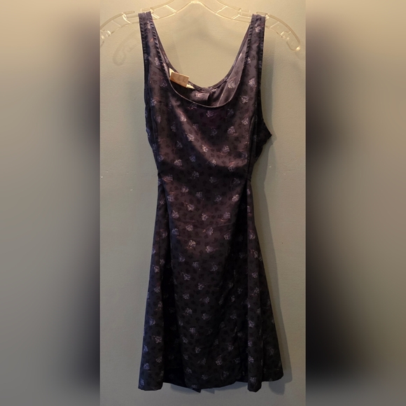 Esprit | Dresses | Vintage Esprit Purple Flower Mini Dress Button Tie ...